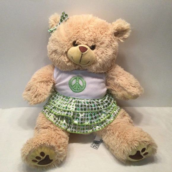 Bear Factory | Toys | The Bear Factory 20 15 Green Polka Dot Peace Sign ...